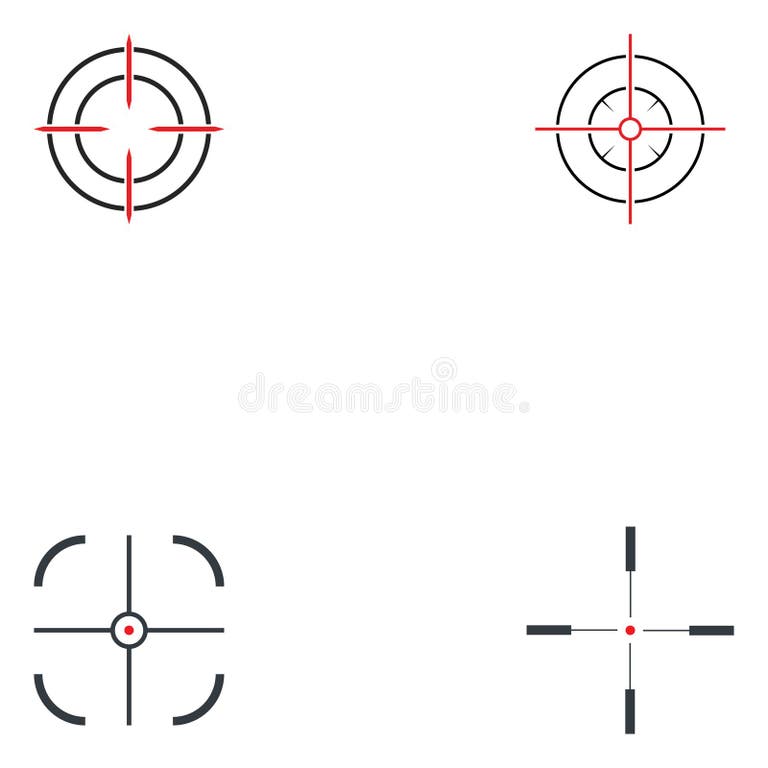 Set of Shooting Target Logo Vector Icon in Simple Design Stock Vector ...