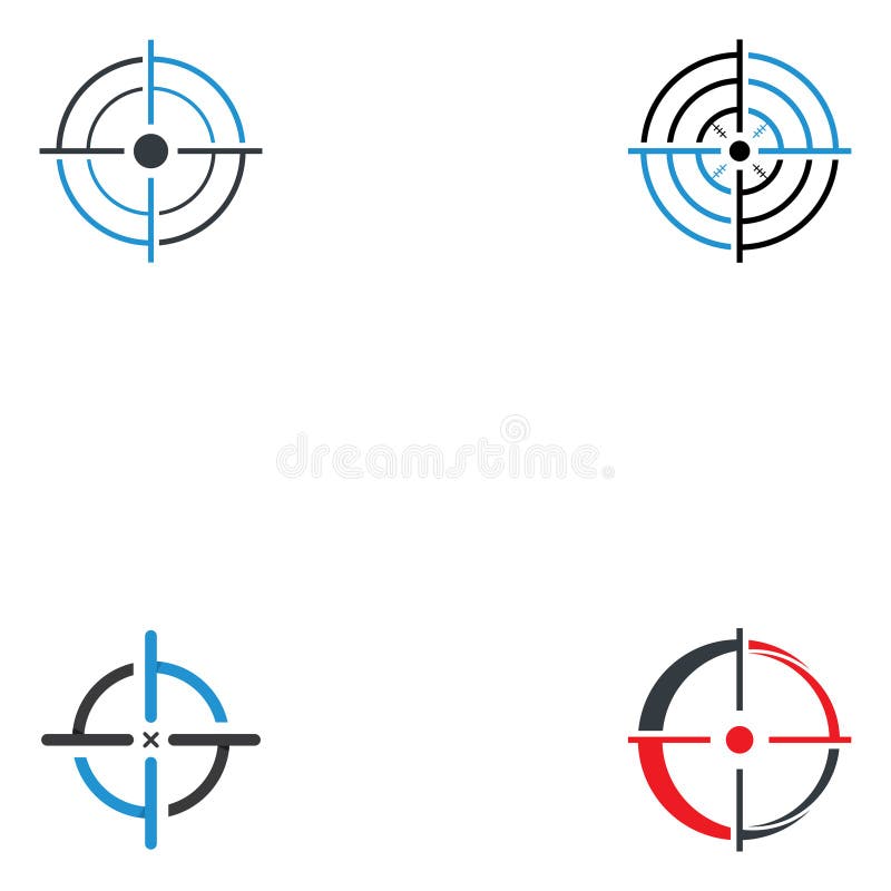 Set of Shooting Target Logo Vector Icon in Simple Design Stock Vector ...