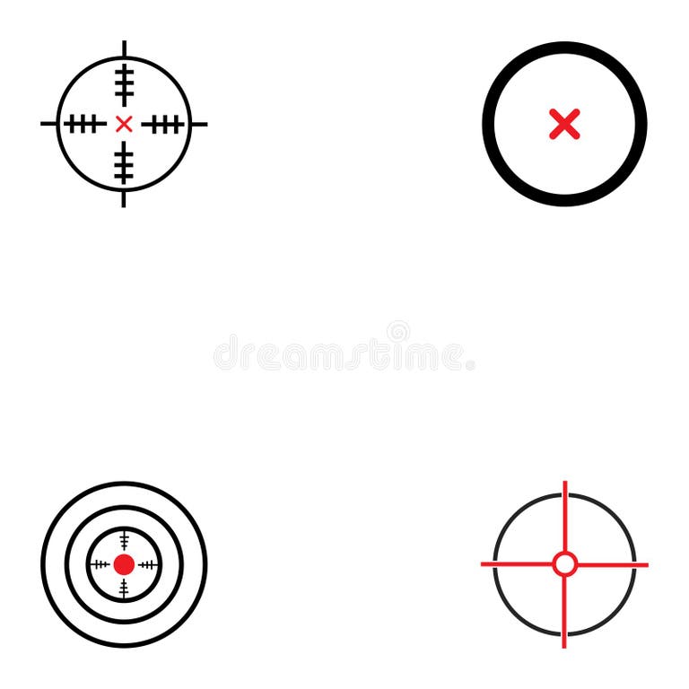 Set of Shooting Target Logo Vector Icon in Simple Design Stock Vector ...