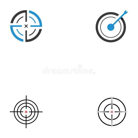 Set of Shooting Target Logo Vector Icon in Simple Design Stock Vector ...