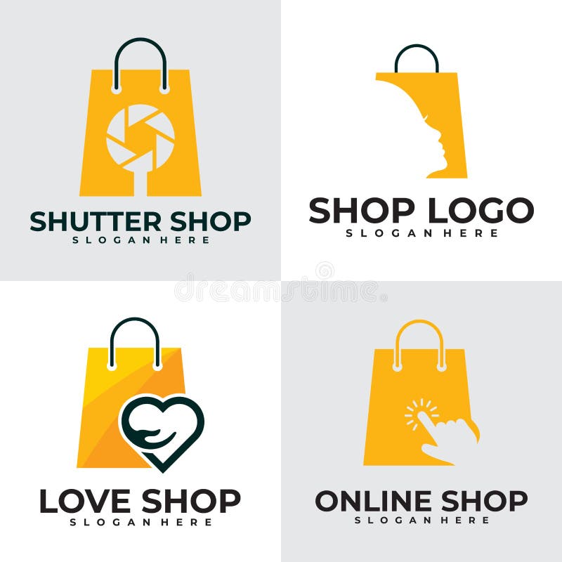 Set of Shop Logo Vector Design Template Stock Vector - Illustration of ...