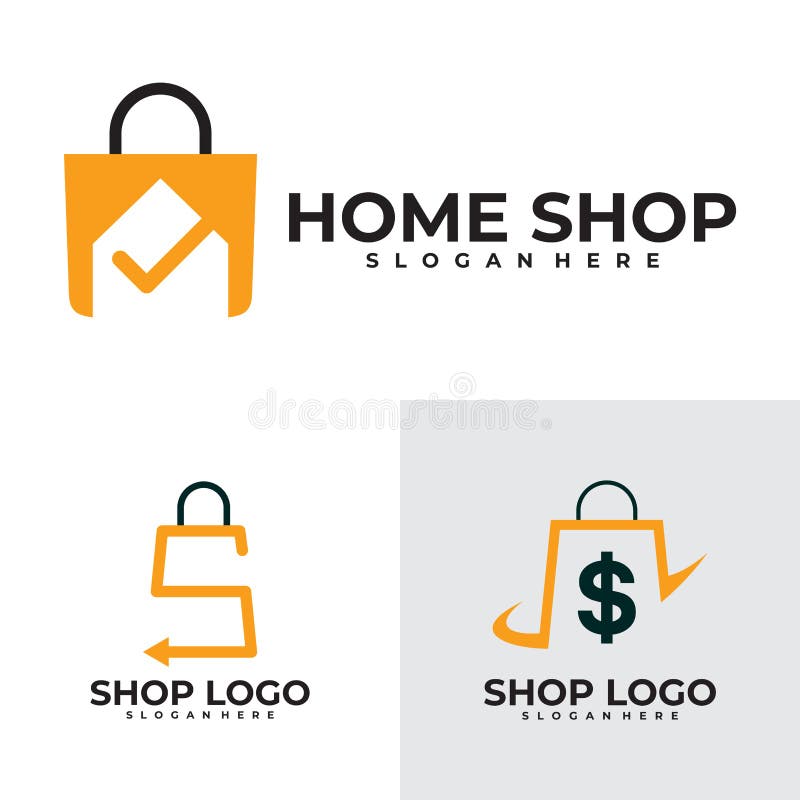 Set of Shop Logo Vector Design Template Stock Vector - Illustration of ...