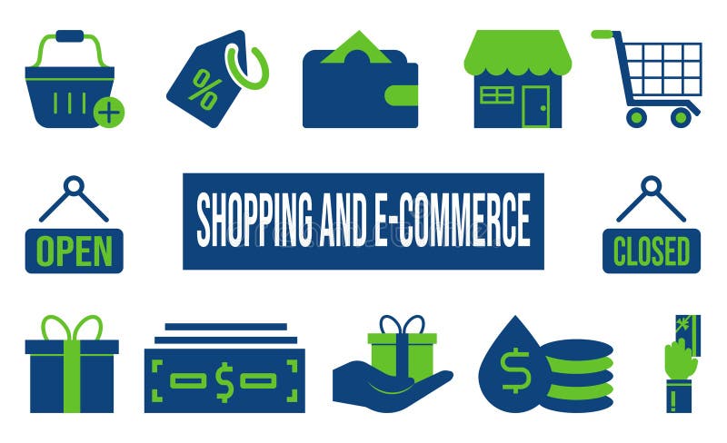 Set of Shopping and E-Commerce Solid Icons. Vector Illustration Eps10 ...
