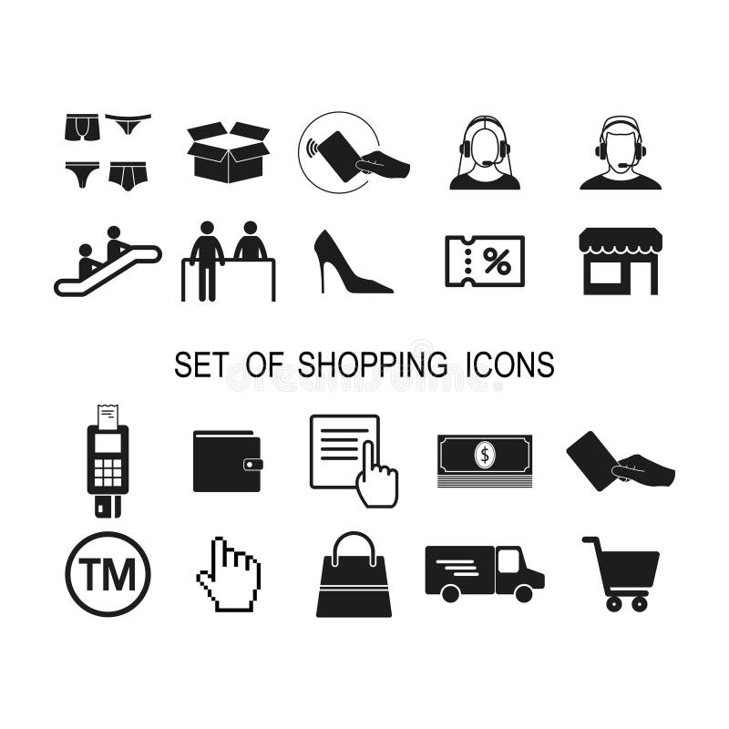 Set of Shopping Icons. Simple Vector Illustration Stock Vector ...