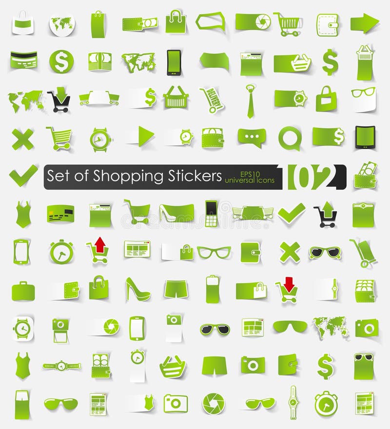 Set of shopping stickers stock vector. Illustration of beauty - 54138758