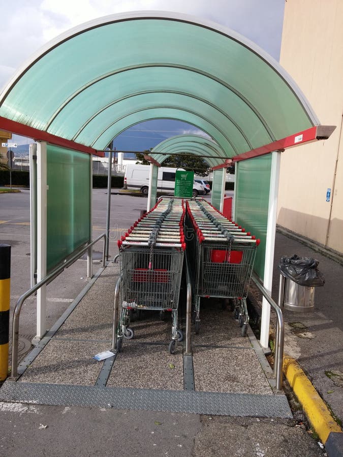Set of Shopping Trolley in Supermarket Editorial Image - Image of ...