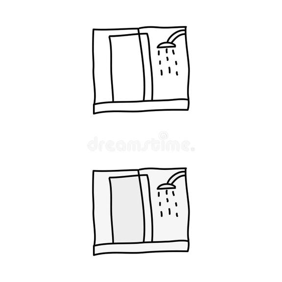 Shower 7 stock vector. Illustration of outline, sprinkle - 290946844