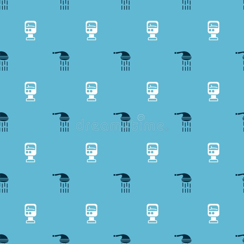 Set Shower and Pressure Water Meter on Seamless Pattern. Vector Stock ...