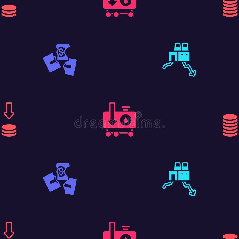 Set Shutdown of Factory, Tearing Money Banknote, Drop Crude Oil Price ...