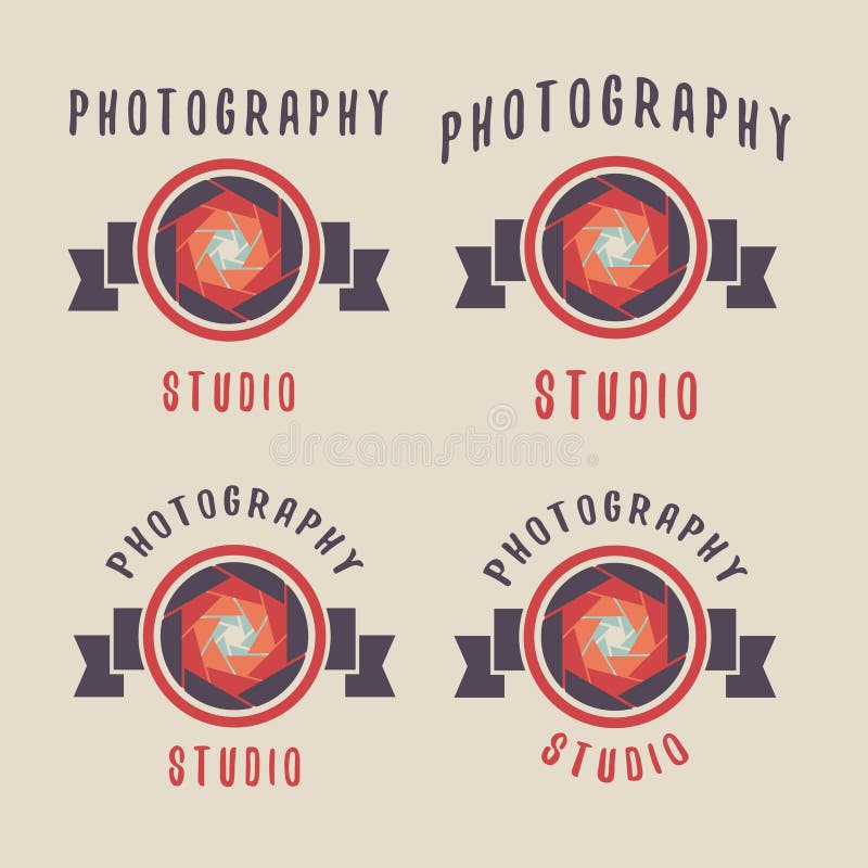 Set of Shutter Badge Icon with Ribbon. Stock Illustration ...