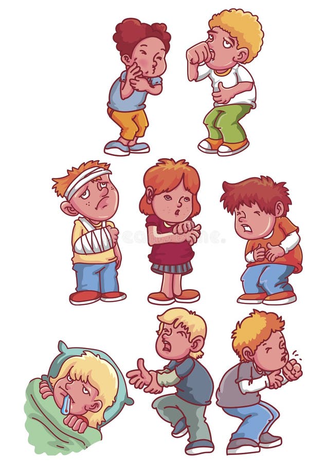 Set of Sick People. Vector Illustration Decorative Design Stock Vector ...