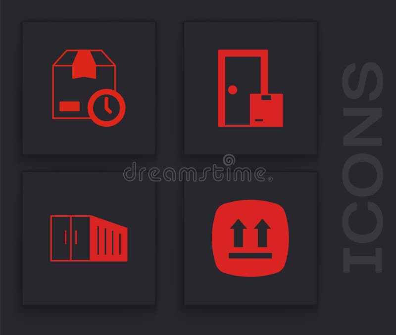 Set this Side Up, Cardboard Box with Clock, Home Delivery Services and ...