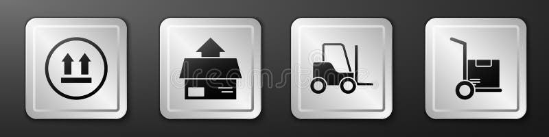 Set this Side Up, Carton Cardboard Box, Forklift Truck and Hand Truck ...