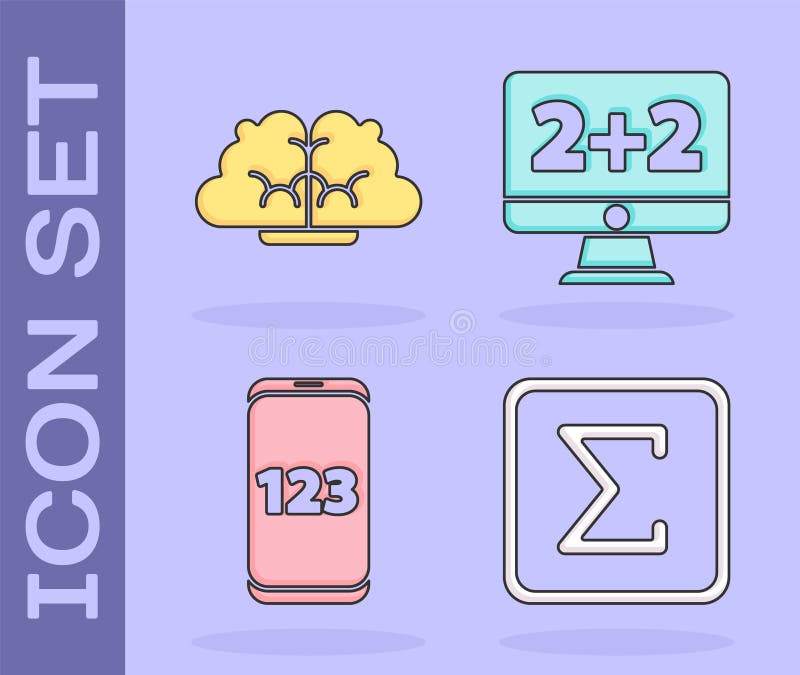 Set Sigma Symbol, Infinity and Calculation on Seamless Pattern. Vector ...