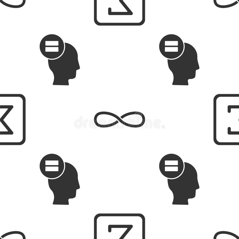 Set Sigma Symbol, Infinity and Calculation on Seamless Pattern. Vector ...