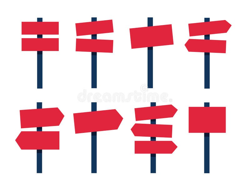 Set of Sign Boards Vector Illustration Stock Vector - Illustration of ...