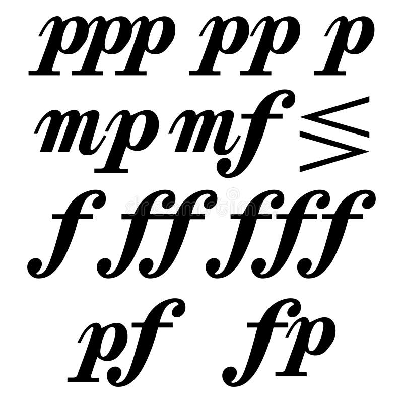 Set of Signs of Music Dynamics. Vector Illustration Stock Vector ...