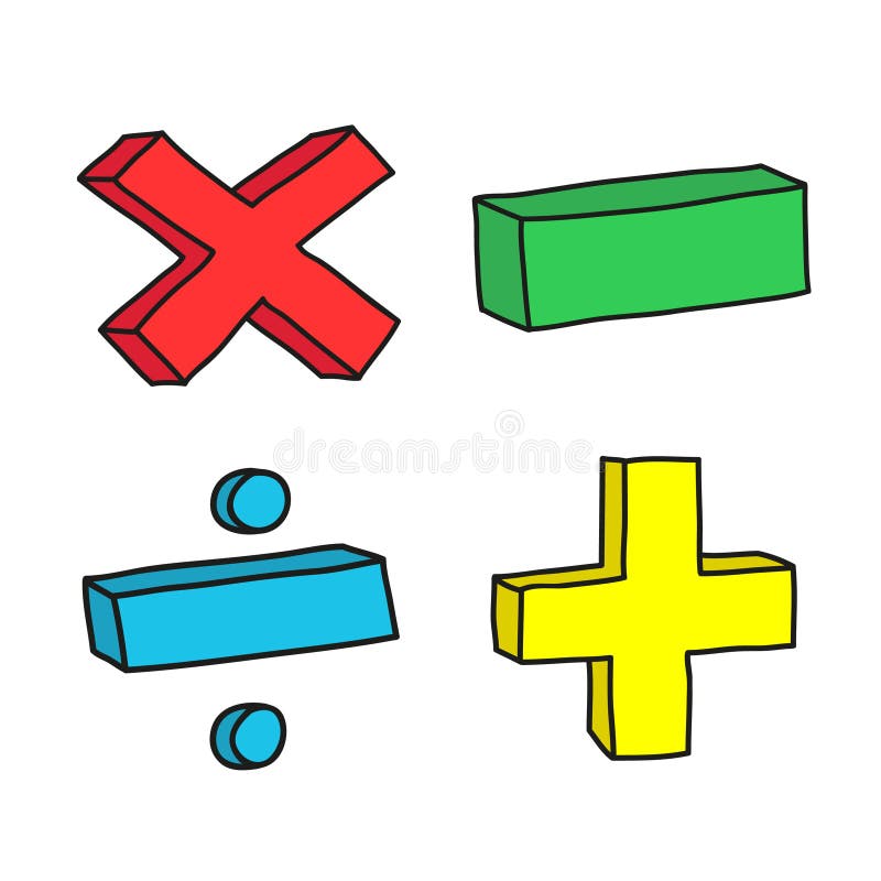Set of Signs for School Multiplication, Subtraction, Division, Addition ... Set of Signs for School Multiplication, Subtraction, Division, Addition ...
