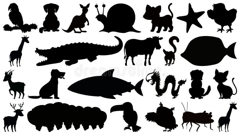 Set of Sihouette Isolated Objects Theme - Wild Animals Stock Vector ...