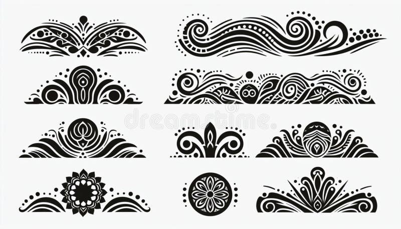 Unique Set of African Adinkra Symbol Silhouettes for Horizontal Edge ...
