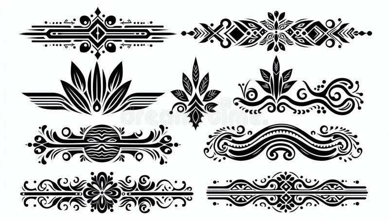 Unique Set of African Adinkra Symbol Silhouettes for Horizontal Edge ...