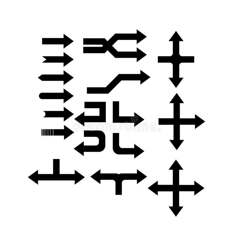 Set of Silhouettes of Arrows of Different Kinds and Different Di Stock ...