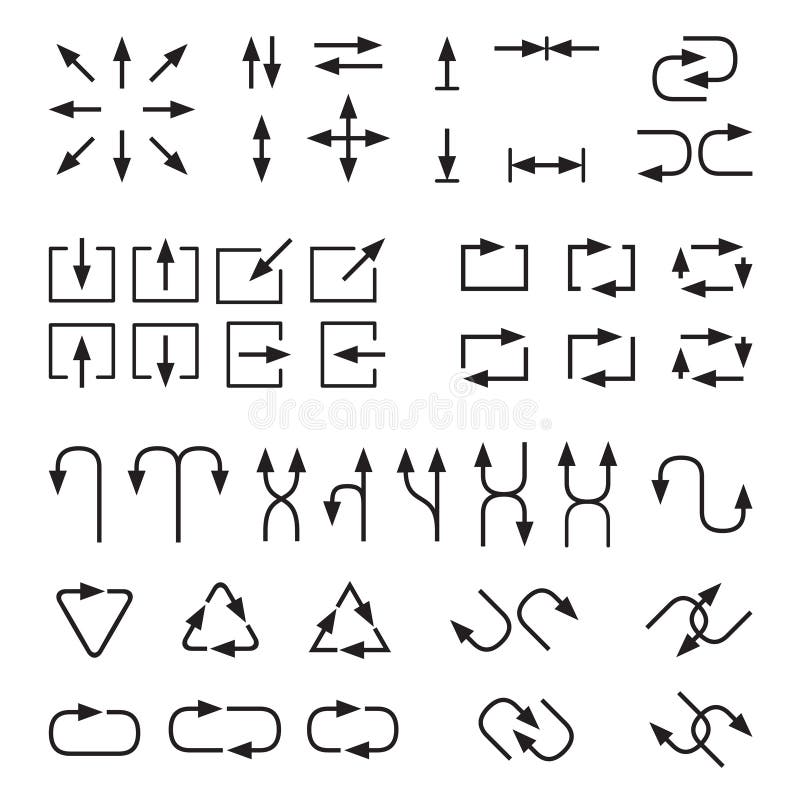 Set of silhouettes arrows. stock vector. Illustration of circle - 49919589