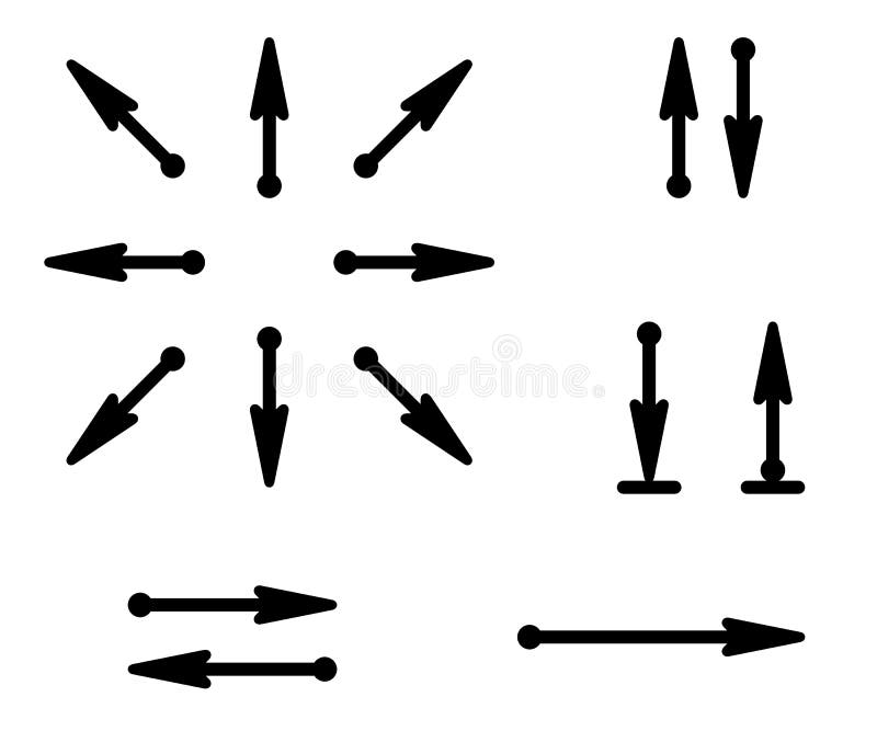 Set of silhouettes arrows. stock vector. Illustration of design - 55665369