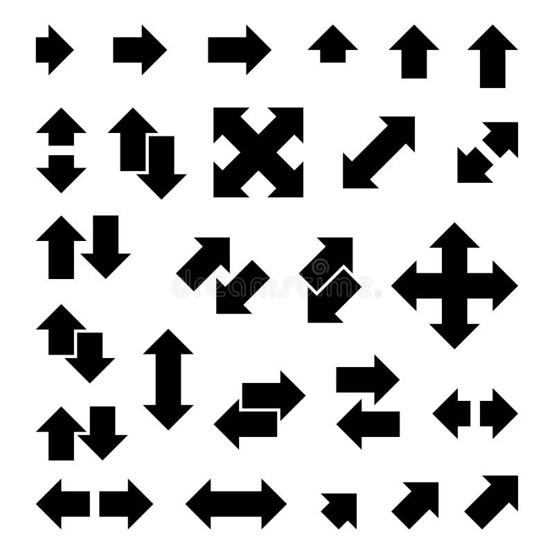 Set of silhouettes arrows. stock vector. Illustration of circle - 113982279