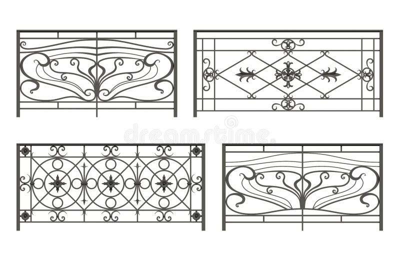 Vector Wrought Iron Modular Railings and Fences Stock Vector ...