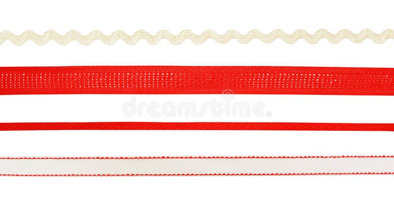 Set of Silk Red and White Ribbons Stock Image - Image of scrap, wave ...