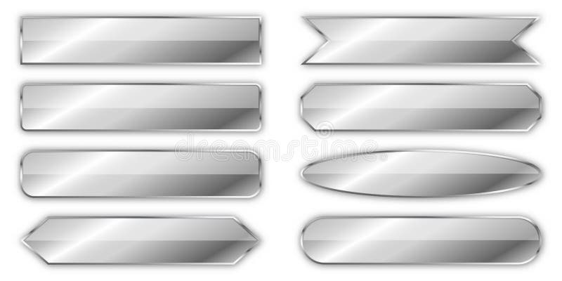 Set of Silver Banners Isolated - Vector Stock Illustration ...