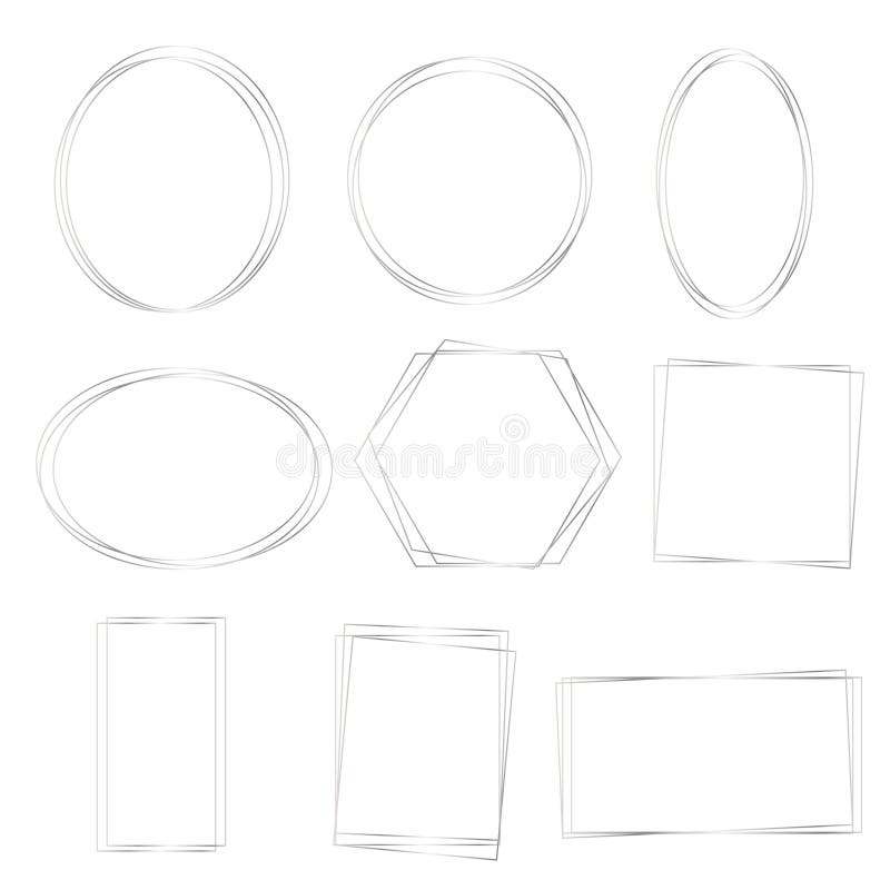 Frames Simple Classic Set. Basics Element of Decor. Square Panels ...