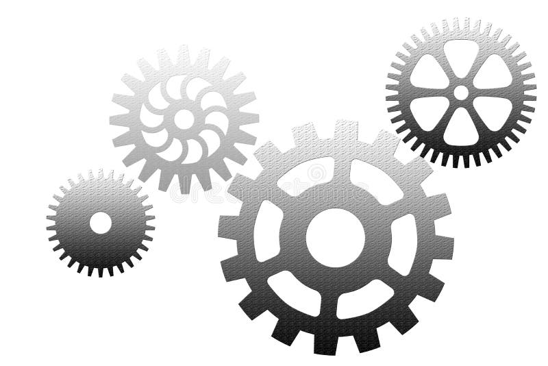 Set of silver gears stock illustration. Illustration of industrial ...