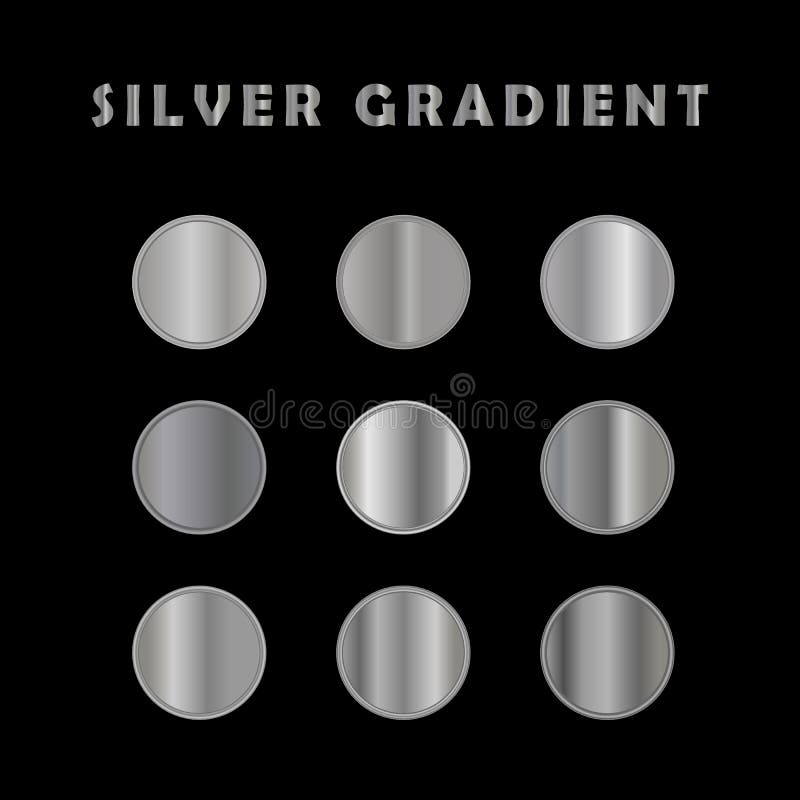 Set of Silver Gradients.Metallic Squares Collection Stock Vector ...