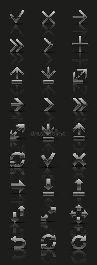 Set of silver icons stock vector. Illustration of bundle - 43295554
