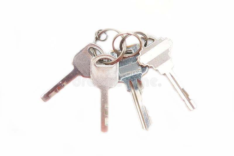 Set of Silver Keys on Keyring Stock Image - Image of house, metal: 56989269
