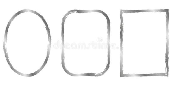 Set of Silver Metal Frames. Vector Frames Isolated on White Stock Vector - Illustration of ...
