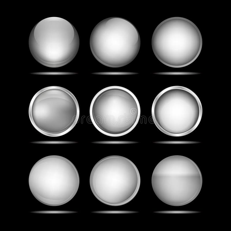 Silver website buttons stock vector. Illustration of nine - 5208561