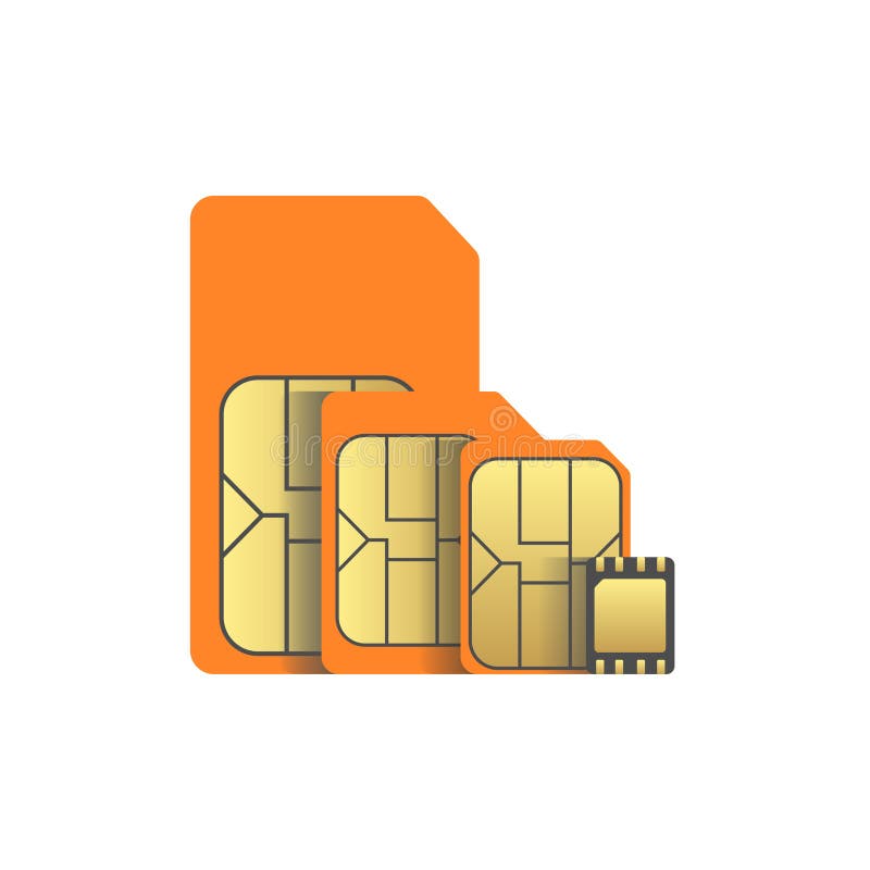 Set Sim Card Evolution To Esim Vector Stock Vector - Illustration of ...