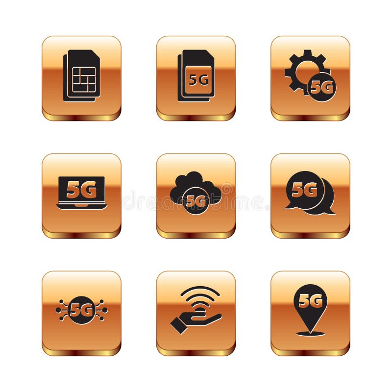 Set Sim Card, 5G Network, Cloud, Laptop with, Setting, Location and ...