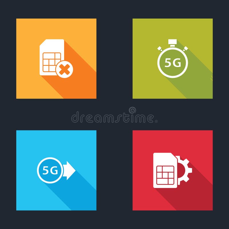 Set Sim Card Rejected, Digital Speed Meter 5G, Network and Setting Icon ...