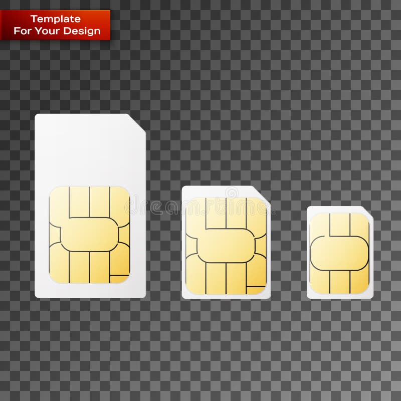 Set of different Sim card stock illustration. Illustration of cellular ...