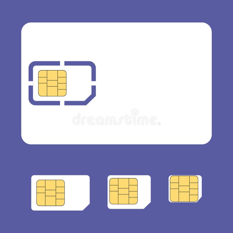 Set of Sim Cards of Different Sizes. Vector Illustration Stock ...