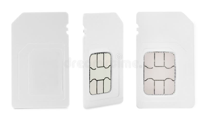 Set with SIM Cards on White Background Stock Photo - Image of network ...