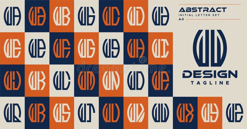 Set of Simple Abstract Curve Shape Letter W WW Logo Design Stock Vector ...