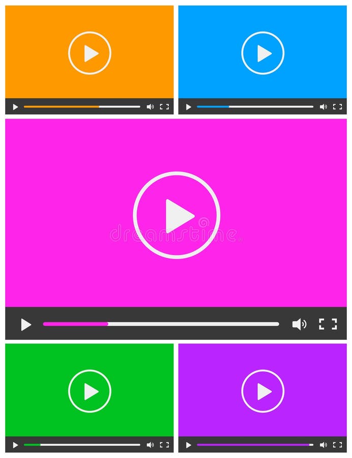 Set of 5 Simple Abstract Icons of Video Player. Stock Vector ...