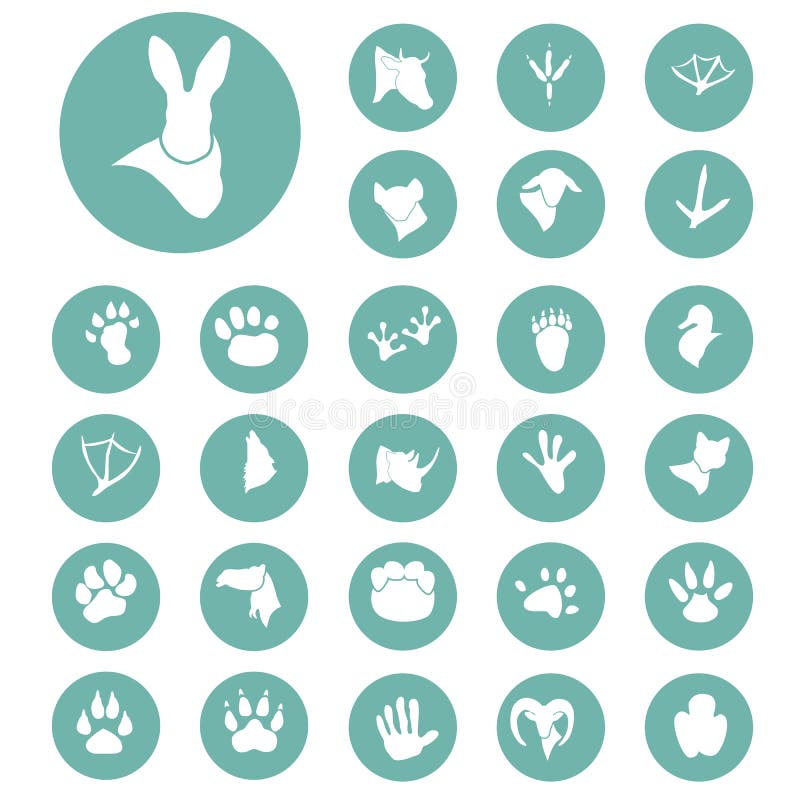 Set of Simple Animals Icons Stock Vector - Illustration of imprint ...