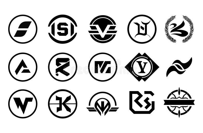 Set of Simple Beautiful Vector Logos Stock Vector - Illustration of ...