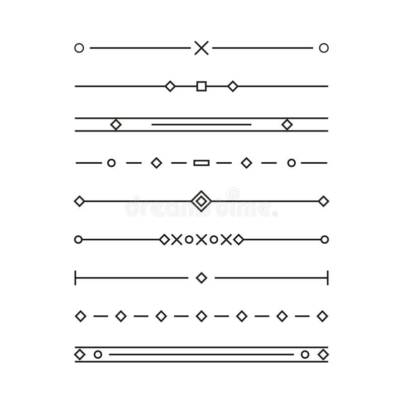 Set of Simple Black Divider Design Assorted Dividers Collection ...